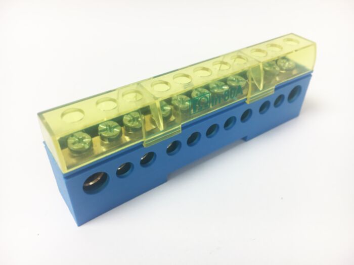 Teknomega Insulated Block 1 Pole distribution block 80A 11 Ways